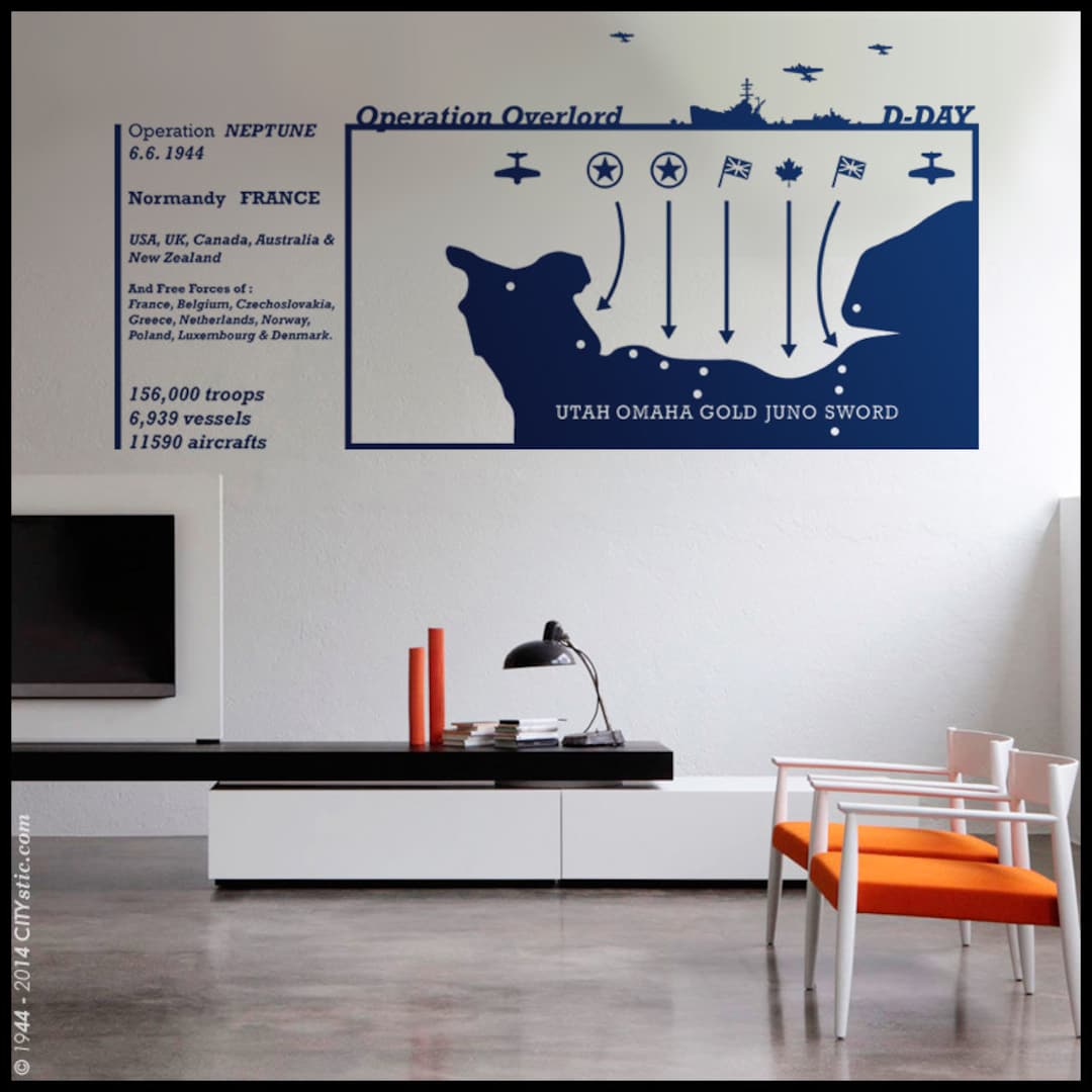 HISTORY D-day WALL DECAL : A Large Visual With Normandy Map - Etsy