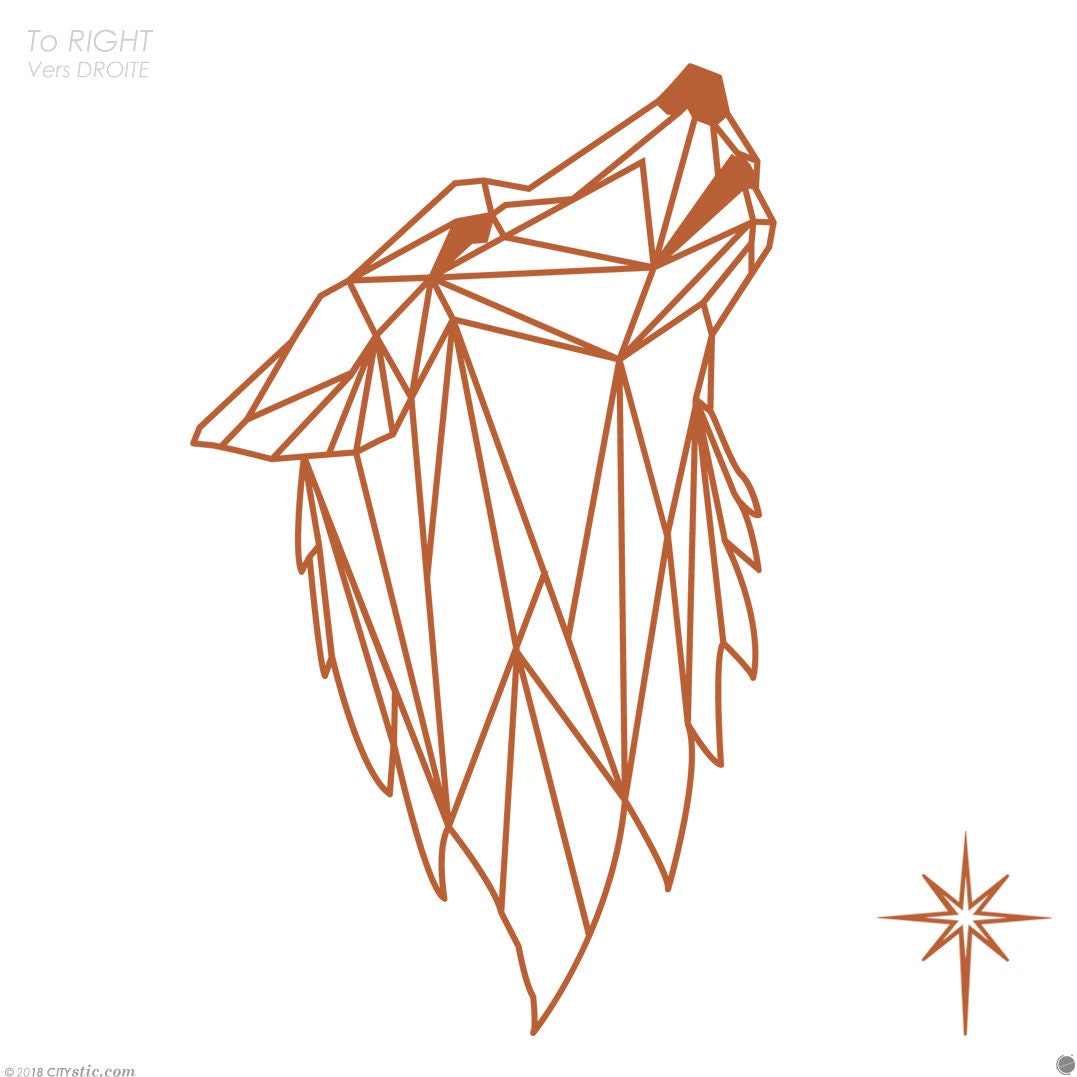 Polygonal Wolf Head Wall Decal / Wolf Head Decal / Polygon - Etsy