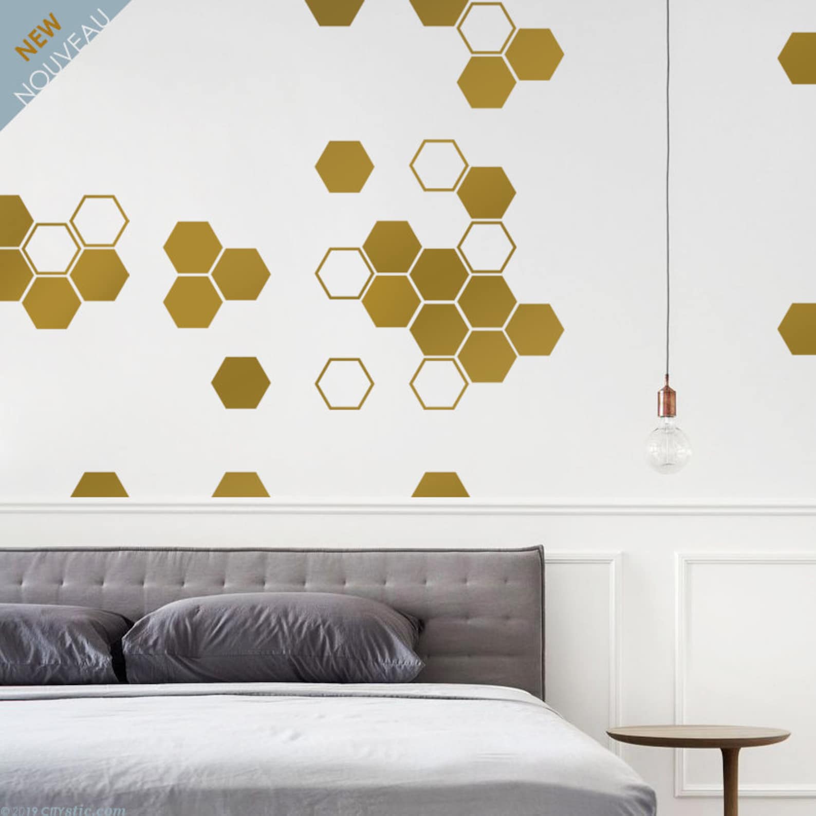 Honeycombs Wall Decal / Honeycomb Decal / Hexagon Moon / - Etsy