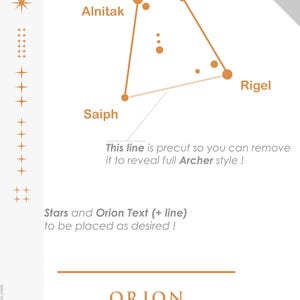 Orion Constellation Wall Decal: Star Names, Archer Design - Etsy