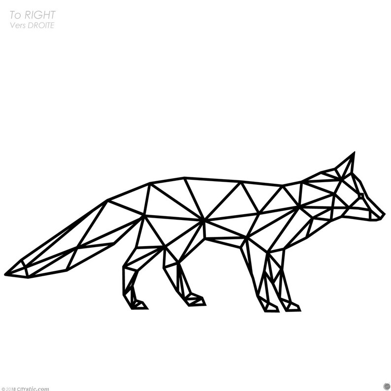 Polygonal Fox Wall Decal / Fox Decal / Polygon Fox / Geometric - Etsy