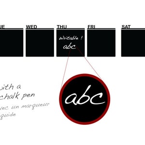CALENDAR WALL DECAL : Week Planner Liquid Chalk Pen Schedule Planning ...