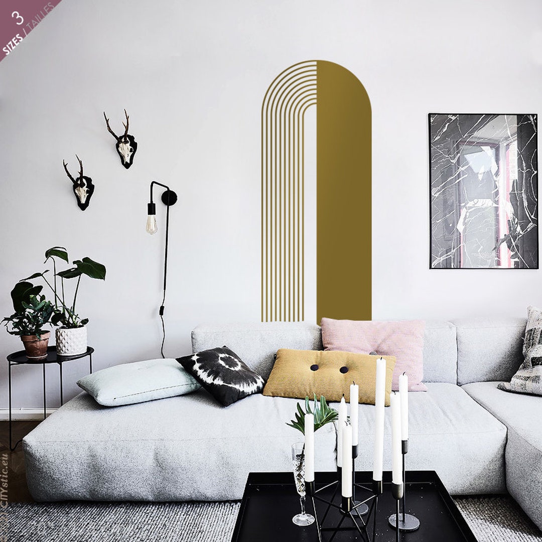 Geometric Arch Wall Decal: Parallel Lines, Semi-plain Decor - Etsy