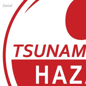 TSUNAMI WALL DECAL : Tsunami Alert Sign as in California, Sticker ...