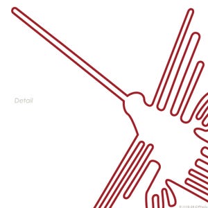 NAZCA WALL DECAL : the Hummingbird Geoglyph Drawing. Lines Sketch as ...