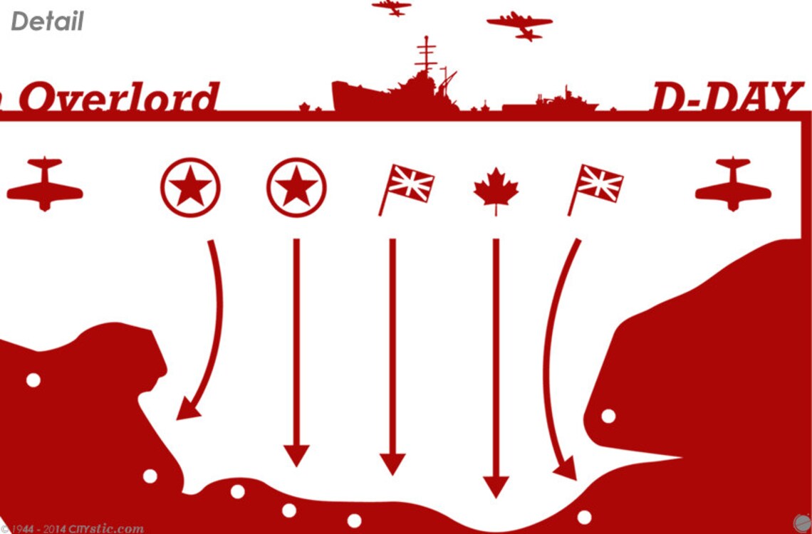 HISTORY D-day WALL DECAL : A Large Visual With Normandy Map | Etsy