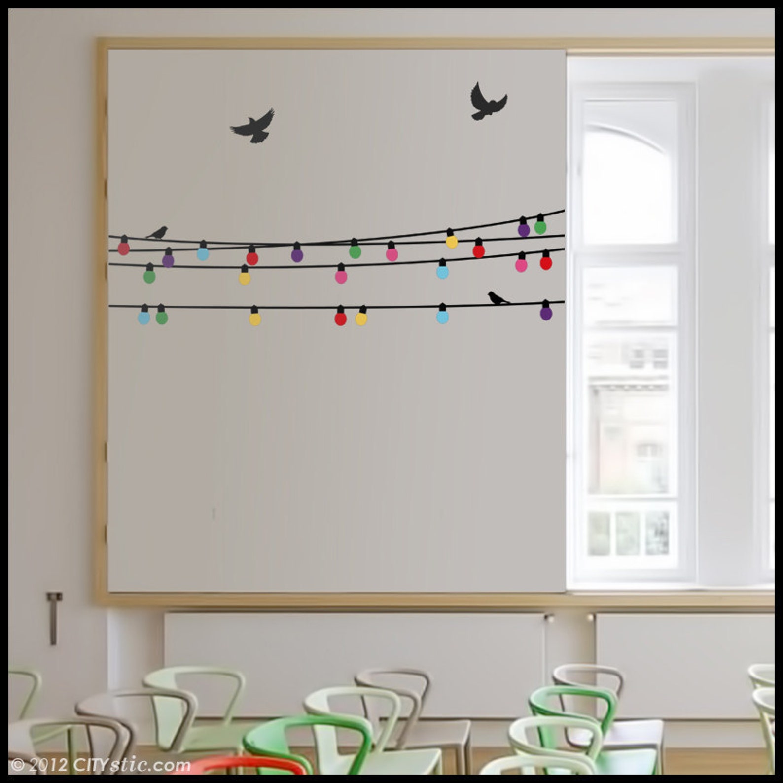 COLOR LAMP DECAL : 5 Strings of Fairy Lights as in a Garden - Etsy