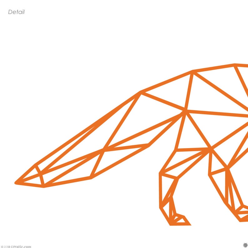 Polygonal Fox Wall Decal / Fox Decal / Polygon Fox / Geometric - Etsy