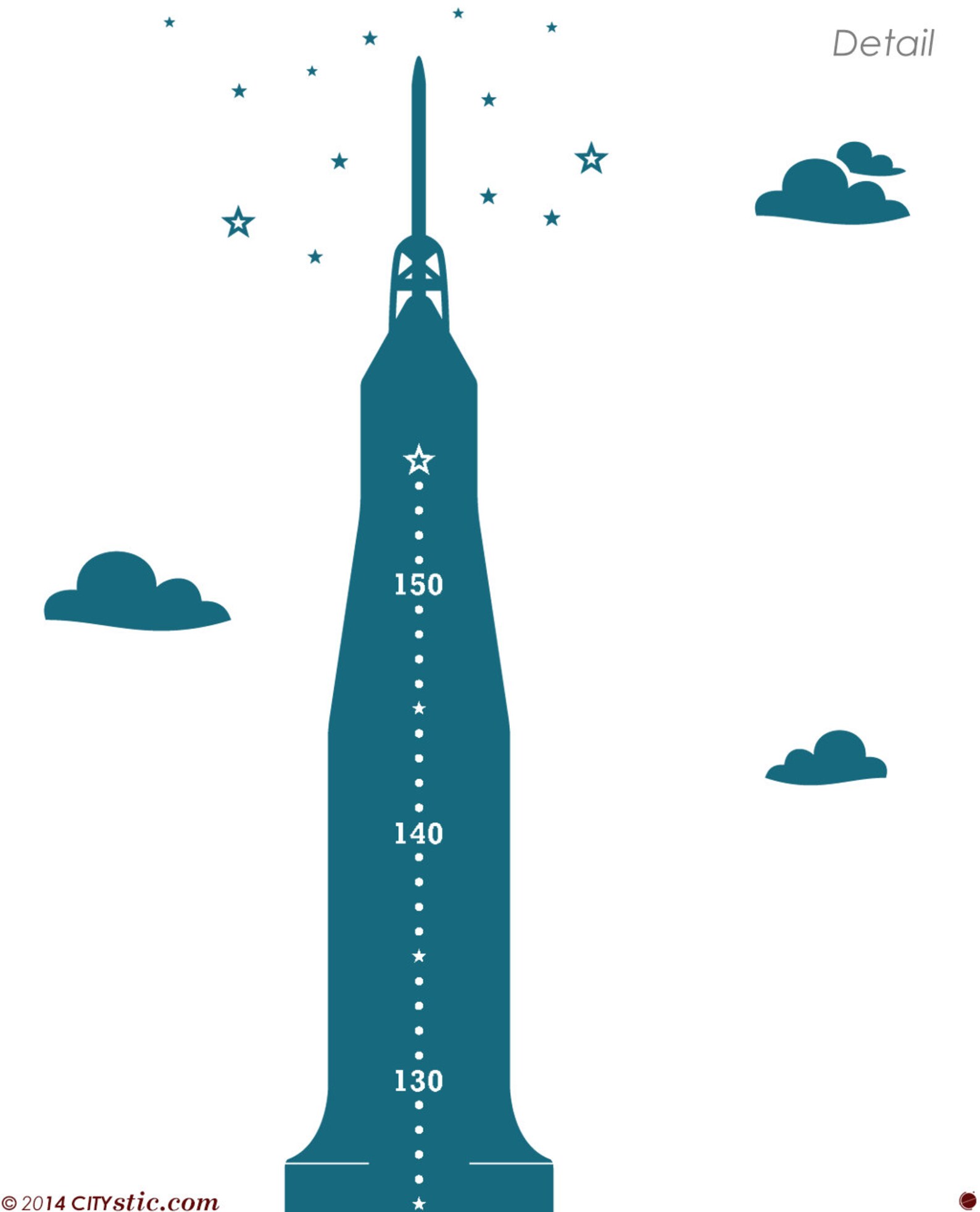 Rocket Chart Decal : Chart Height in Centimeters also Avail. - Etsy