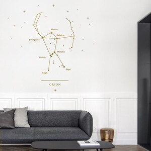 ASTRONOMY WALL DECAL : Orion Constellation Sticker With Main Star Names ...