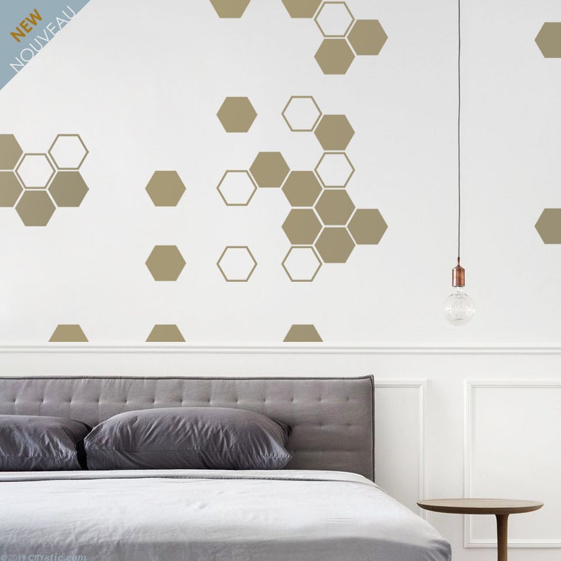 Honeycombs Wall Decal / Honeycomb Decal / Hexagon Moon / - Etsy
