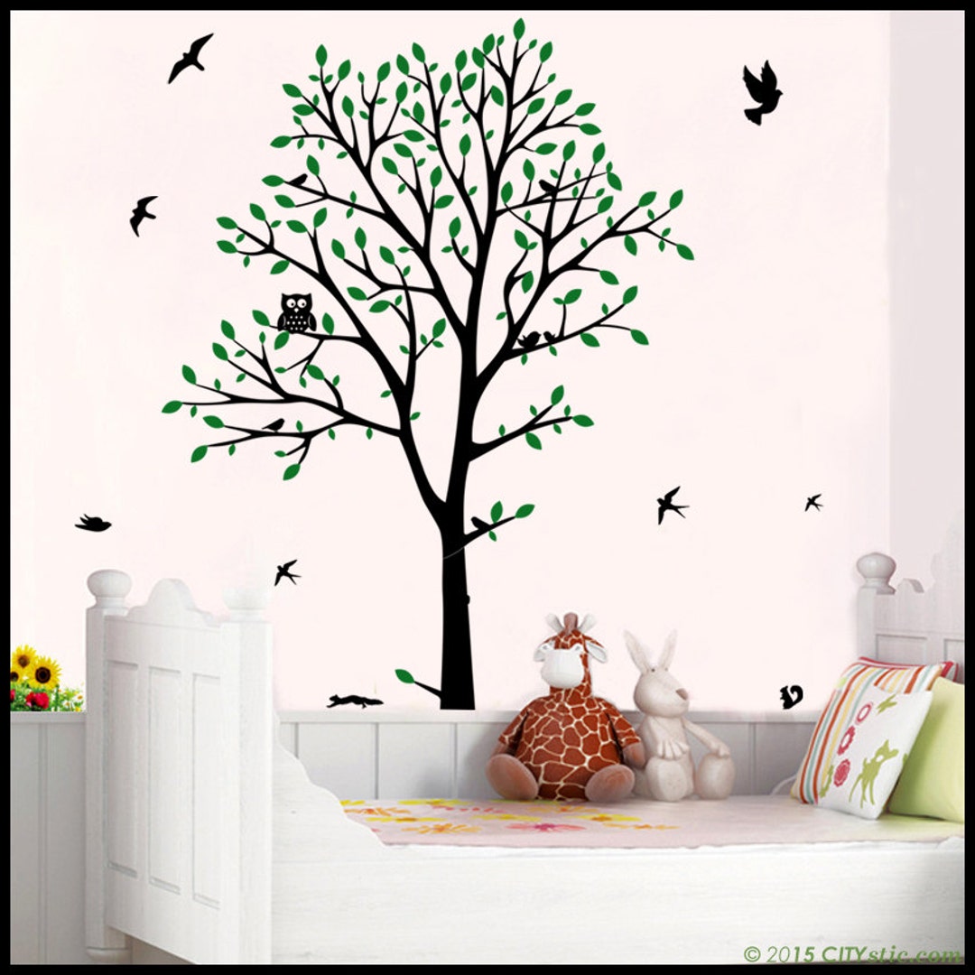 TREE WALL DECAL : Big Tree Wall Decor Kids Nursery Huge Decal Branches ...
