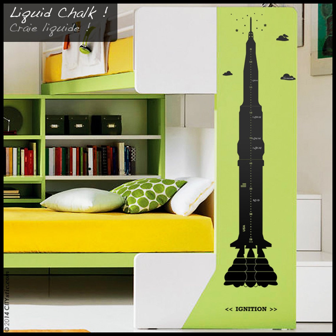 ROCKET KID DECAL : Growth Chart From Famous Nasa Rocket | Etsy