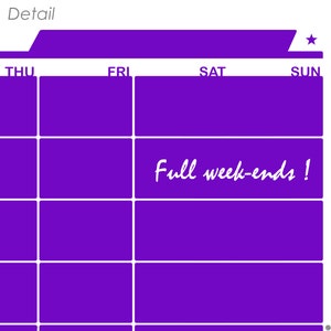 Chalkboard Monthly Wall Calendar With Memo With Weekend Wide Zones and ...