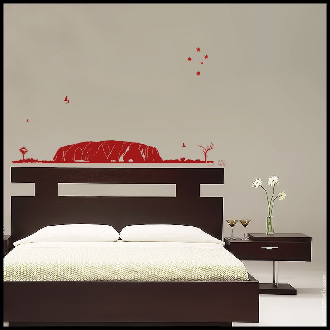 Uluru Australia Wall Decal: Aboriginal Art, Kangaroos & Southern Cross ...
