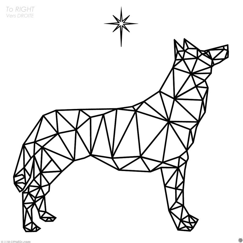 Polygonal Wolf Wall Decal / Wolf Decal / Polygon Wolf / - Etsy