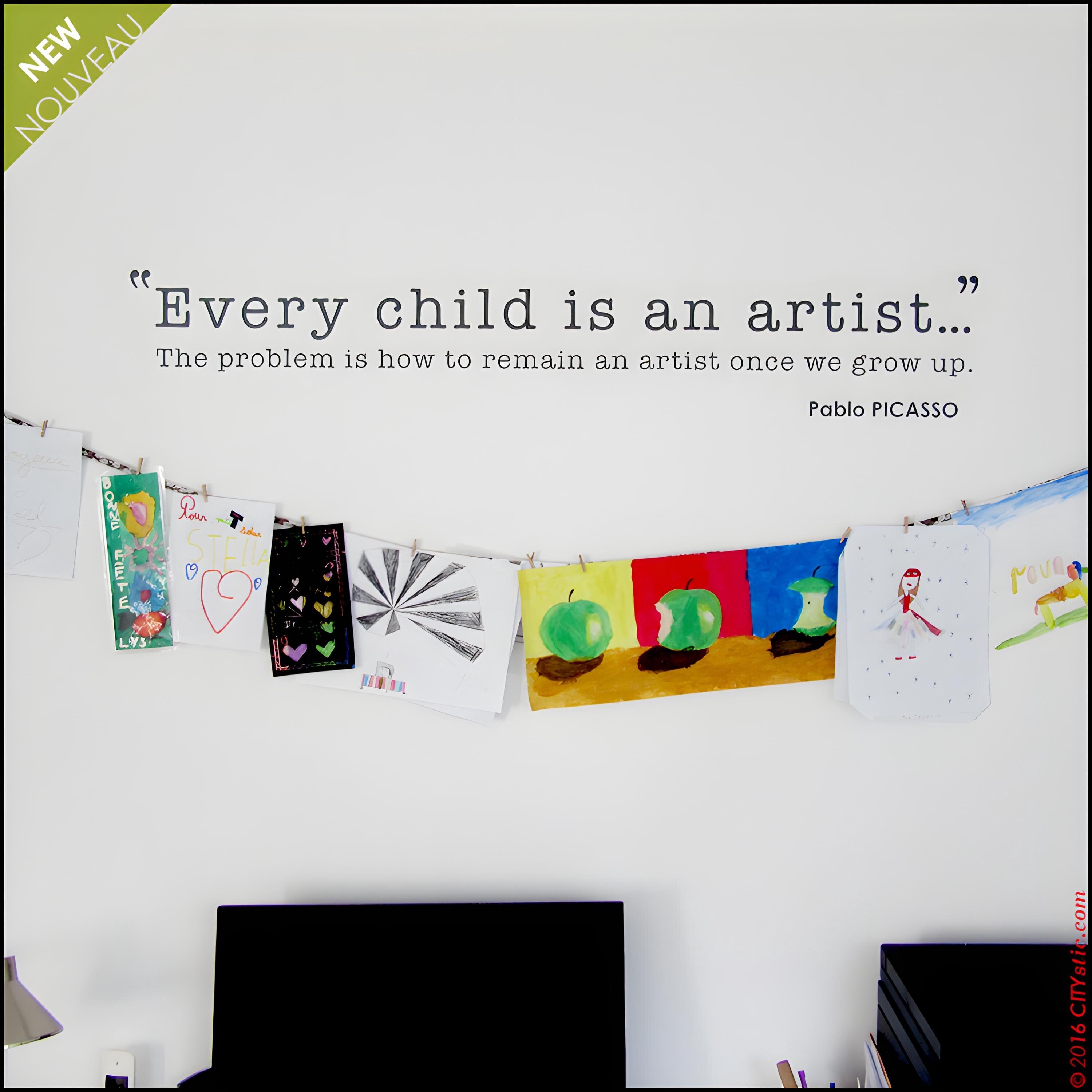 Picasso Quote Wall Decal: "every Child is an Artist" - Etsy