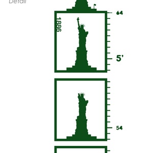 Kid Chart Height Decal Statue of Liberty in Feet or Cm With ...