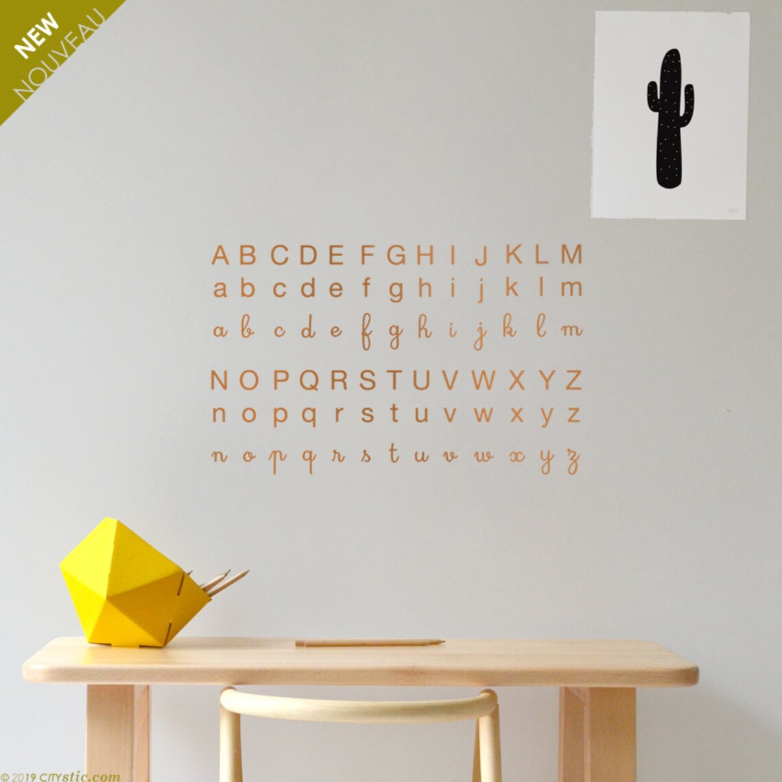 Alphabet Wall Decal With 3 Types. Alphabet Decal. Letters | Etsy