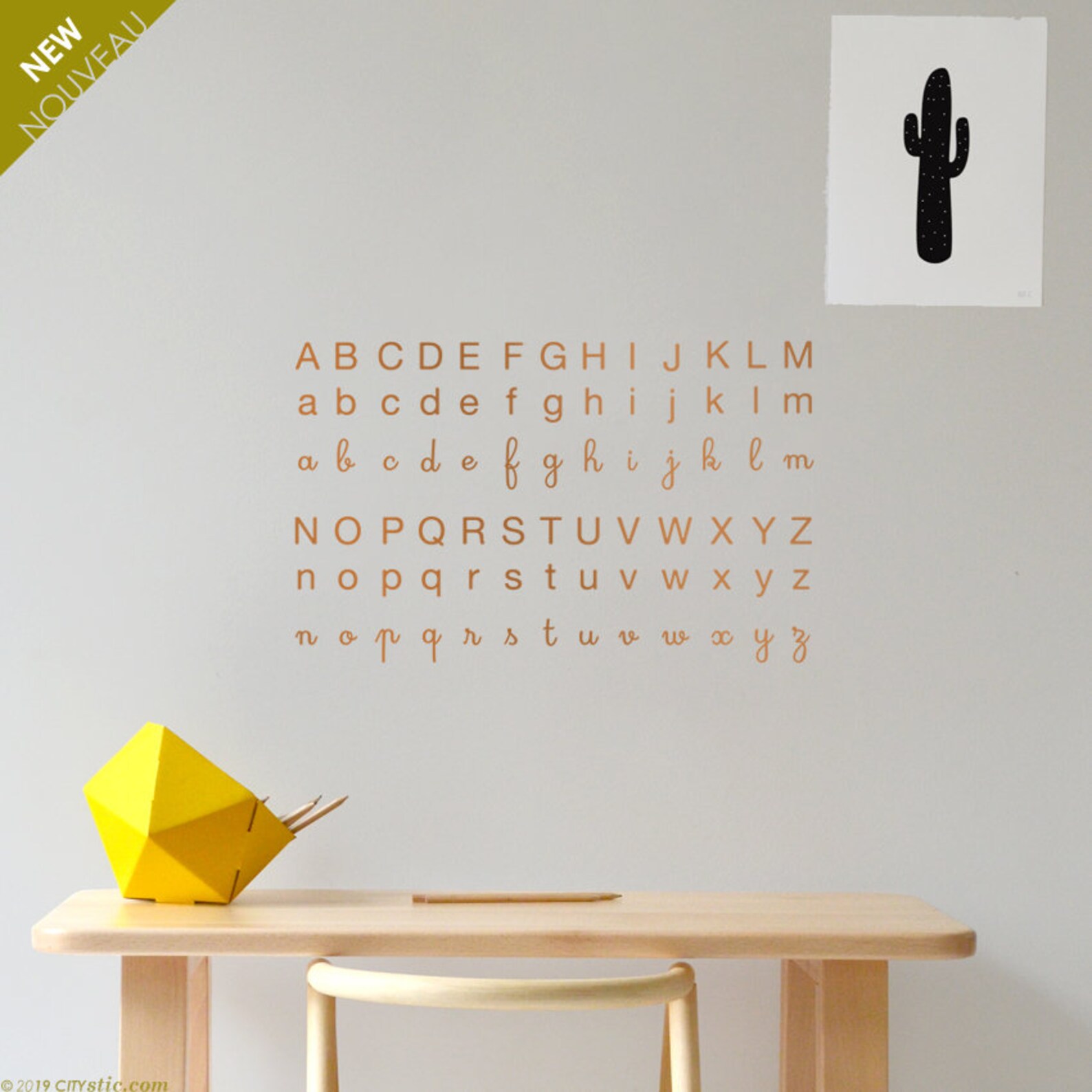 Alphabet Wall Decal With 3 Types. Alphabet Decal. Letters | Etsy