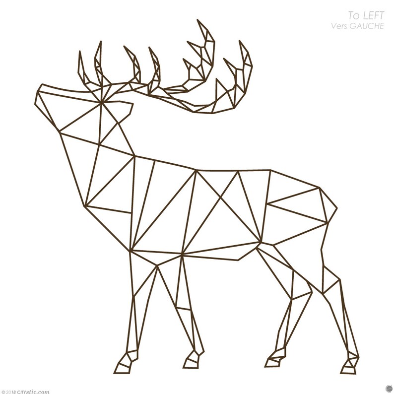 Polygonal Deer Wall Decal / Deer Decal / Polygon Deer / - Etsy