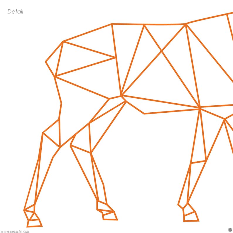 Polygonal Deer Wall Decal / Deer Decal / Polygon Deer / - Etsy