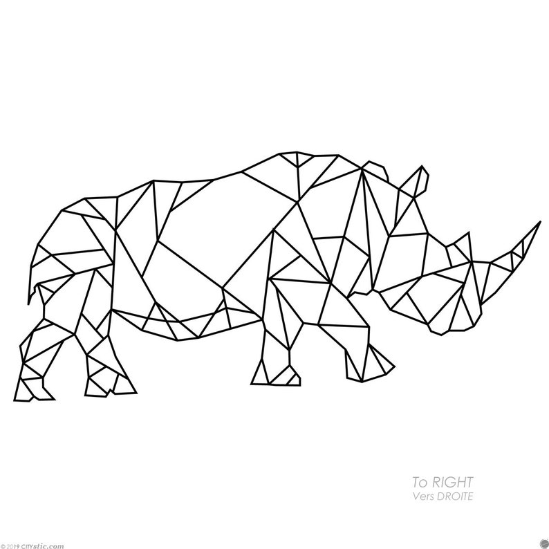 Polygonal Rhinoceros Wall Decal / Rhino Decal / Polygon Rhino - Etsy