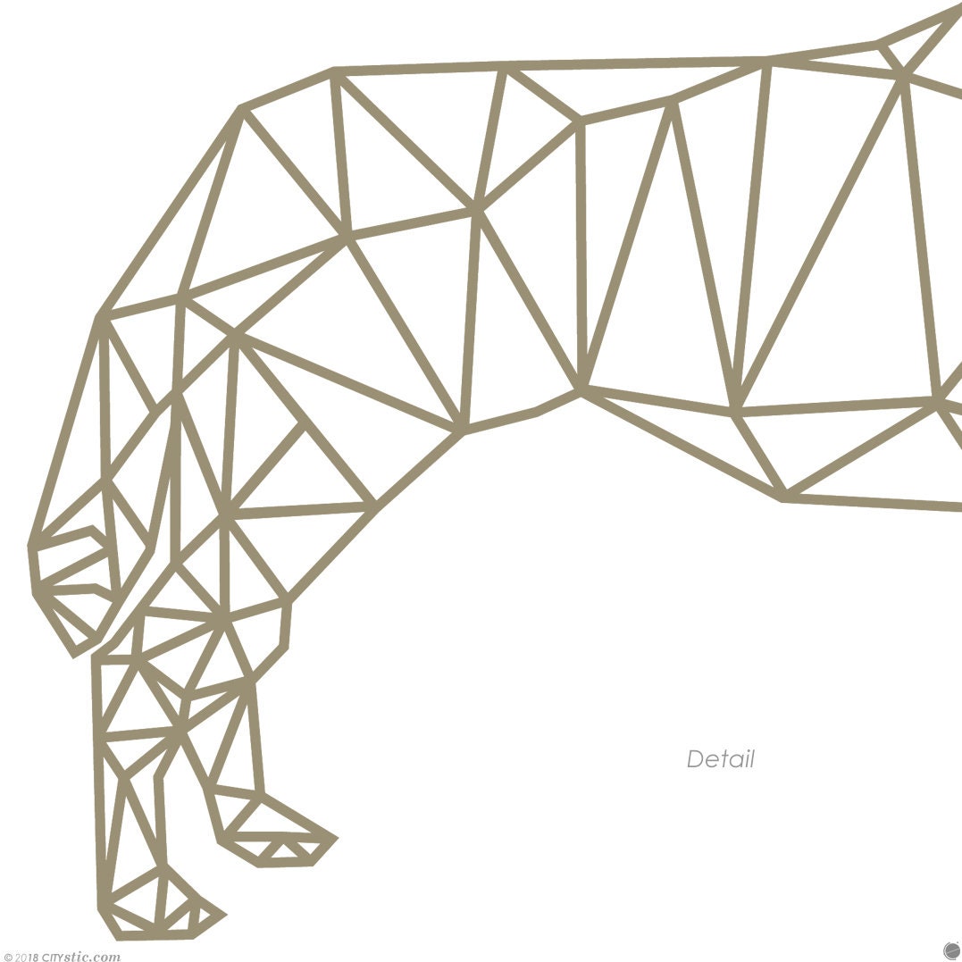 Polygonal Wolf Wall Decal / Wolf Decal / Polygon Wolf / - Etsy