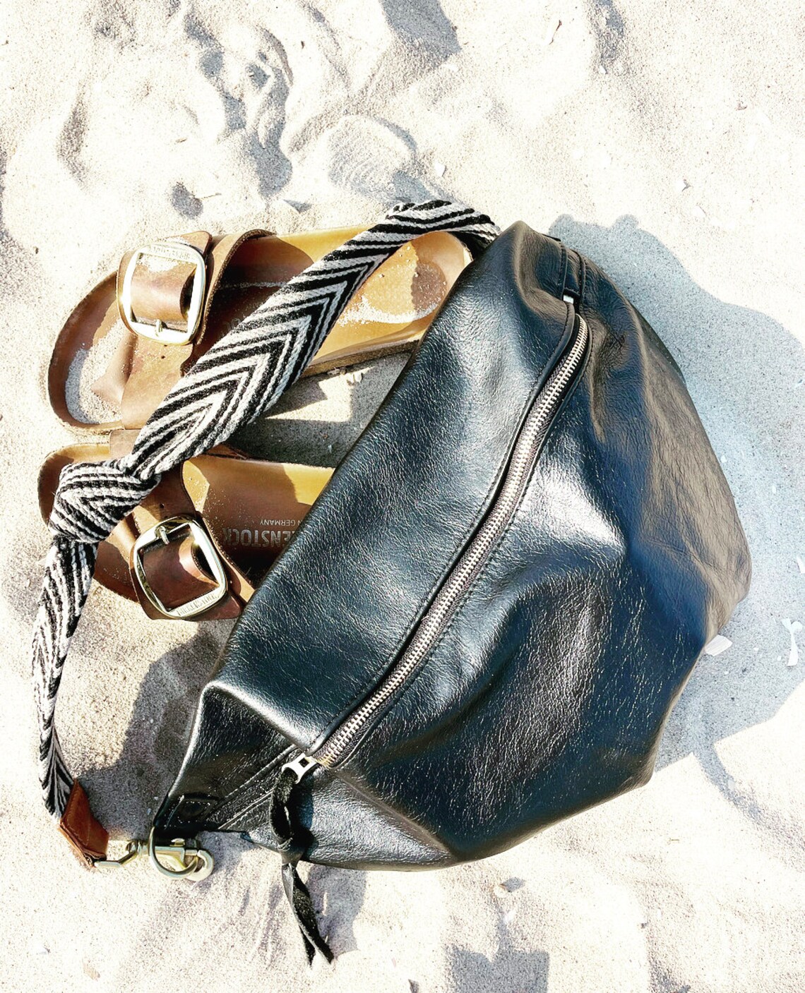 Large Sling Bag, Large Belt Bag, Hands Free Leather Bag, Leather Sling ...