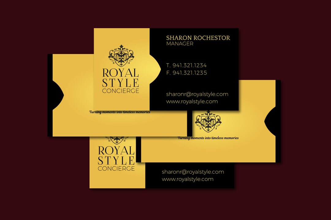 Luxury Concierge Business Card Template: Elegant Printable Design ...