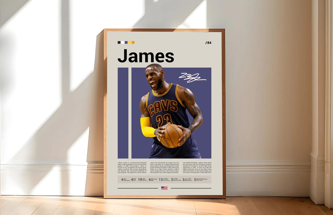 Lebron James Poster, Cleveland Cavaliers, NBA Poster, Sports Poster ...