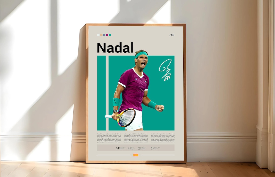Rafael Nadal Poster, Tennis Poster, Motivational Poster, Sports Poster ...