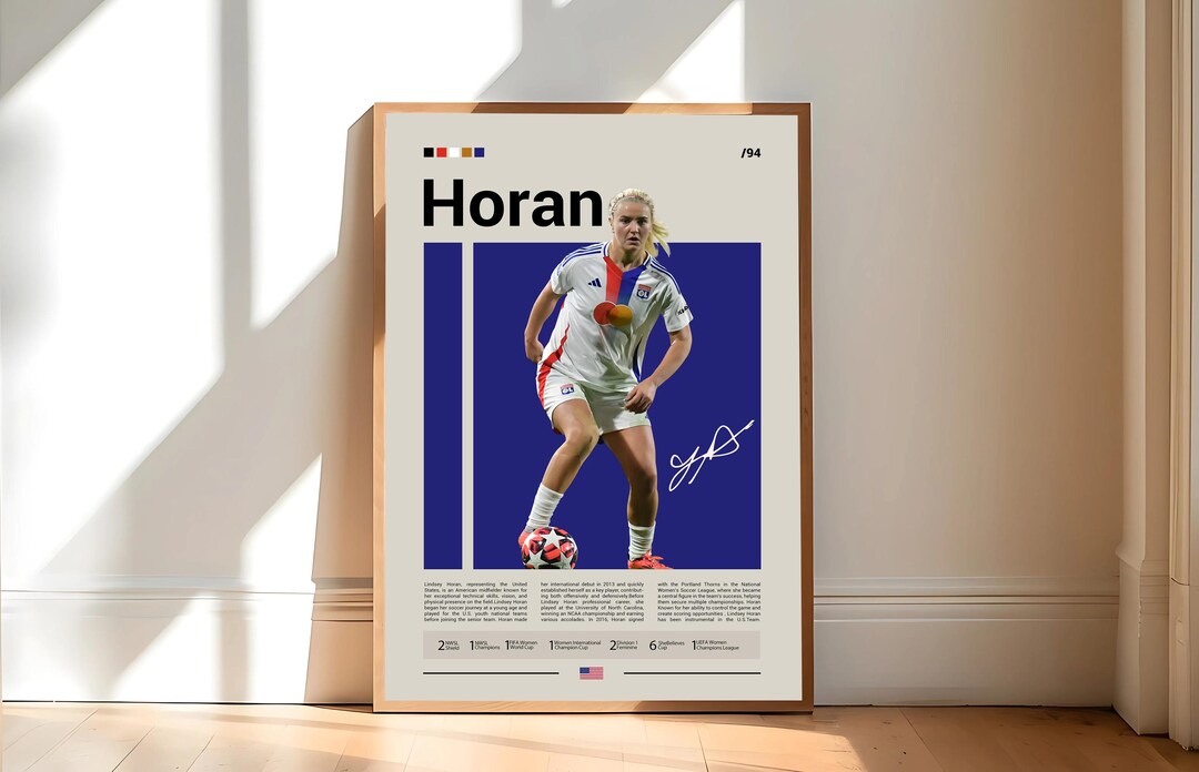 Lindsey Horan Poster, USWNT Poster, Lyon Poster, Sports Poster ...