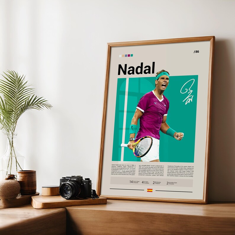 Rafael Nadal Poster, Tennis Poster, Motivational Poster, Sports Poster ...