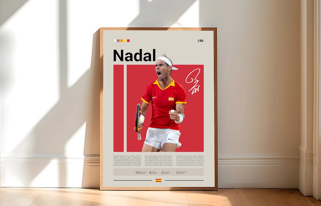 Rafael Nadal Poster, Tennis Poster, Motivational Poster, Sports Poster ...