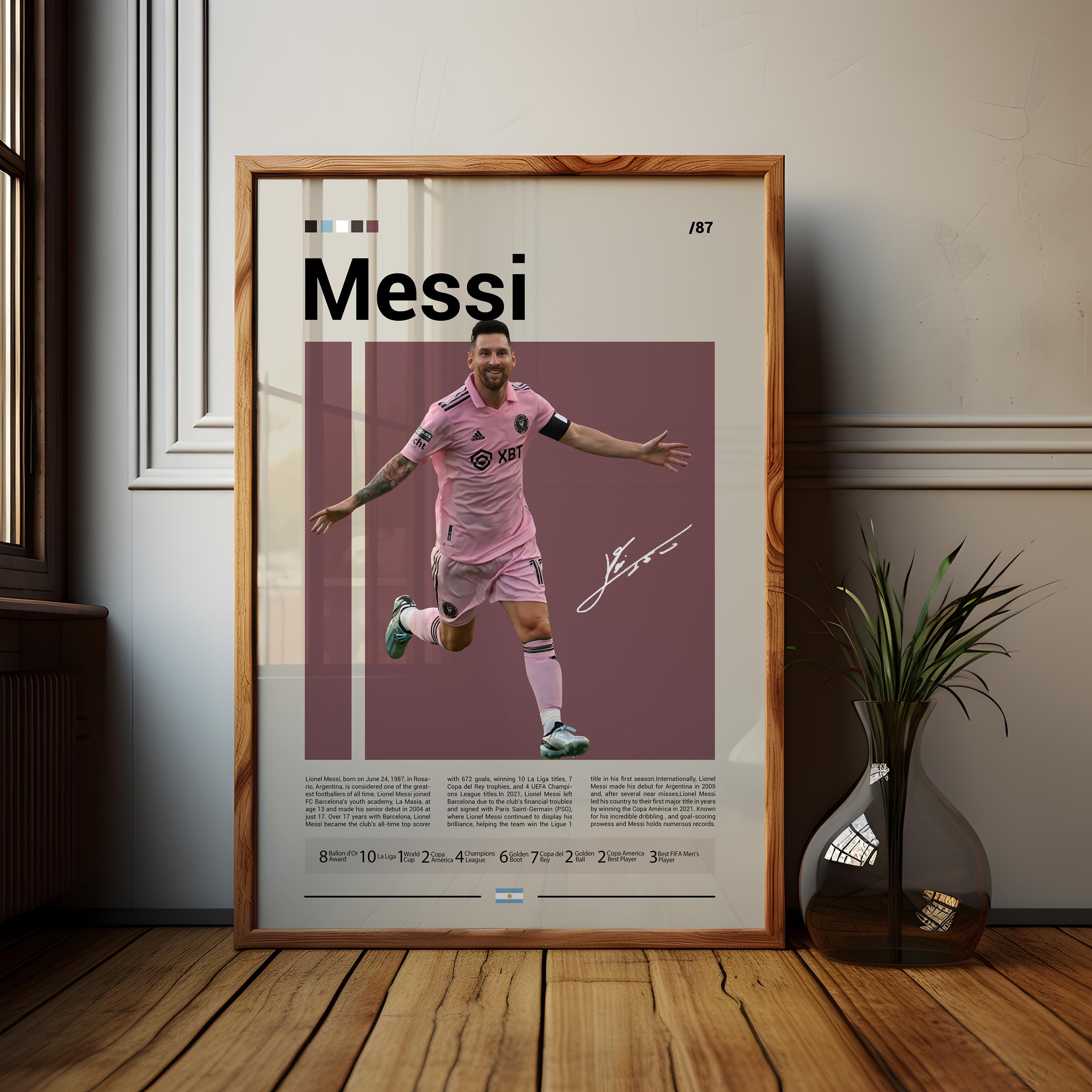 Lionel Messi Poster, Argentina Soccer Print, Soccer Gifts, Sports ...