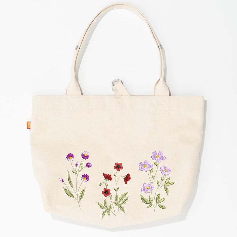 10 Flower Machine Embroidery Designs, Flowers Botanical Daffodil Poppy ...