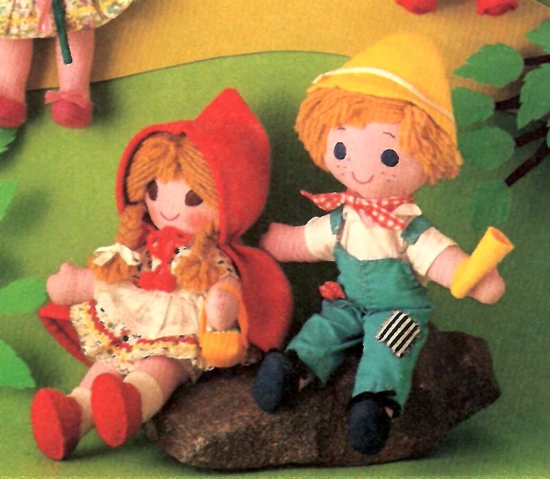 Story Book Rag Dolls Sewing Pattern- Vintage Doll Pattern-easy to Make ...