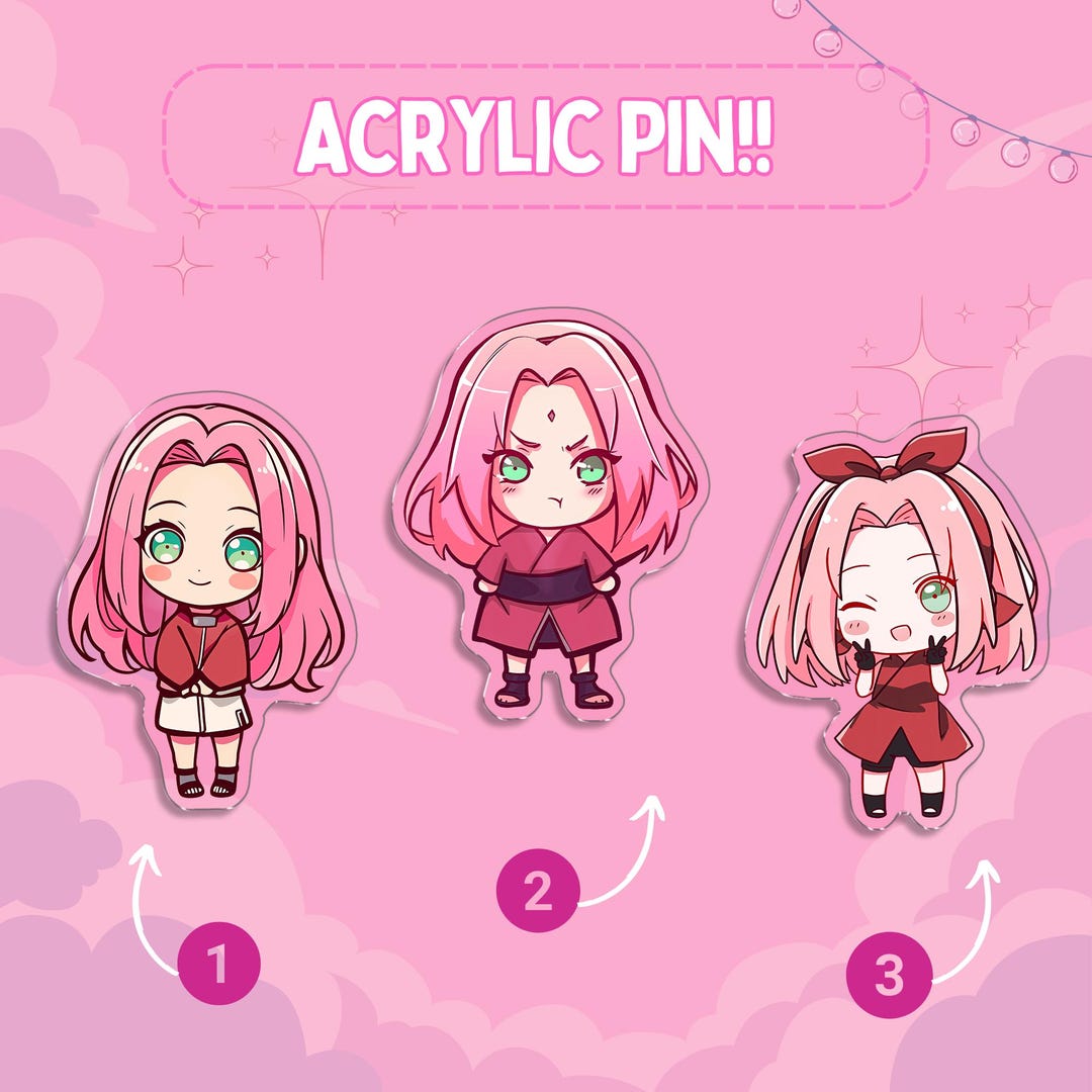 Anime Acrylic Pin | Cute One-sided Design | Kawaii Collectible Gift for ...