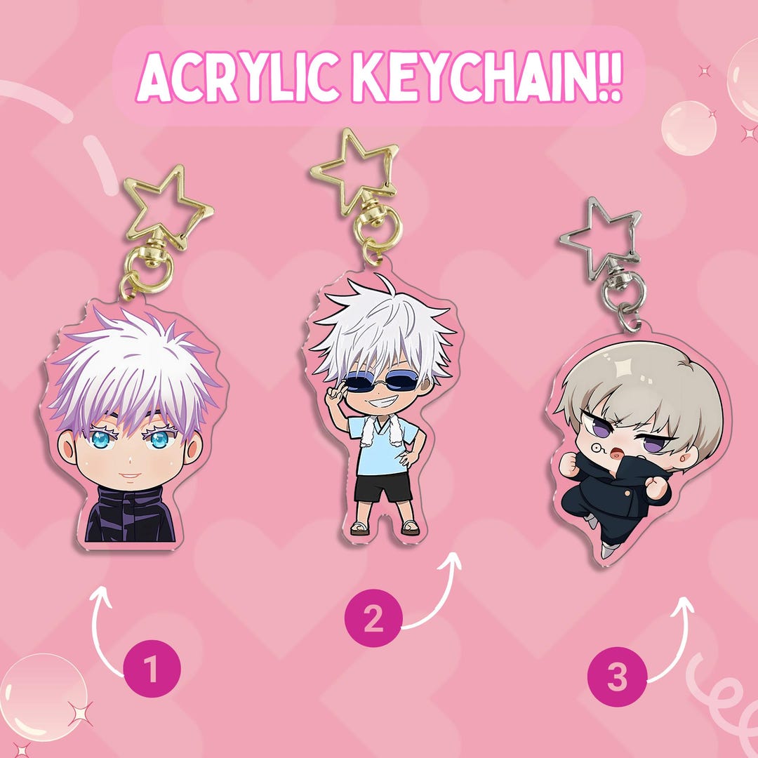 Anime Acrylic Keychain | Cute Double-sided Charm | Kawaii Key Ring Gift ...