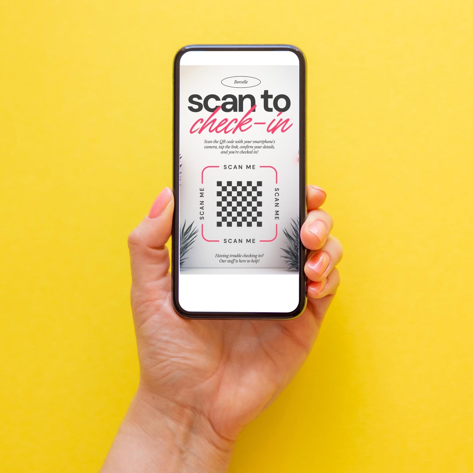 Editable Scan to Check in Sign Template | Modern QR Code Poster ...