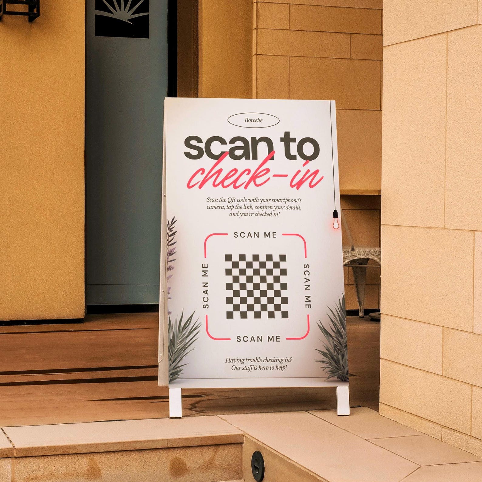 Editable Scan to Check in Sign Template | Modern QR Code Poster ...