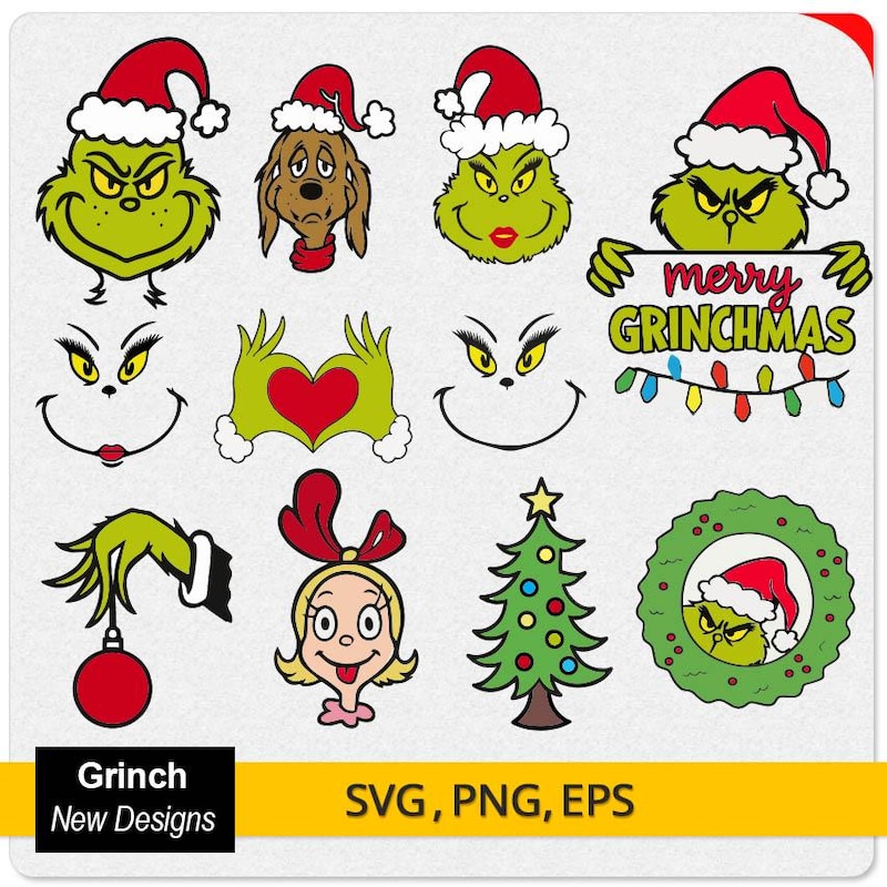 Grinch Head and Max Svg - Etsy