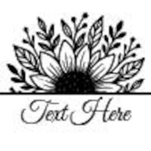 Sunflower Name Frame SVG, Split Monogram, Border Cut File (digital ...