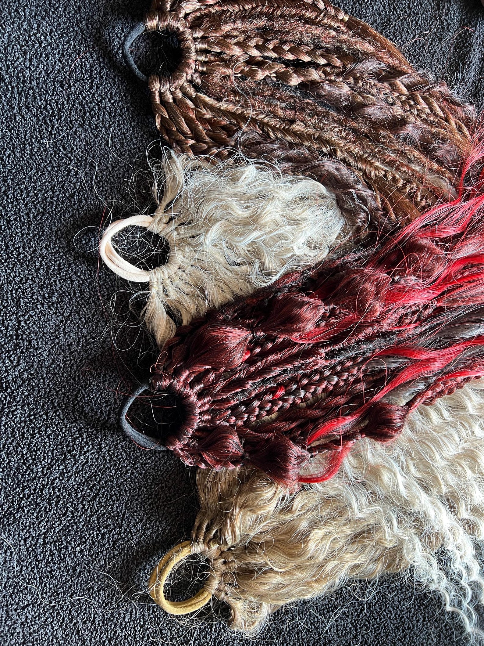 Fantasy Hair Tails With Braids, Dreads / Curls – Reusable Festival Hair ...