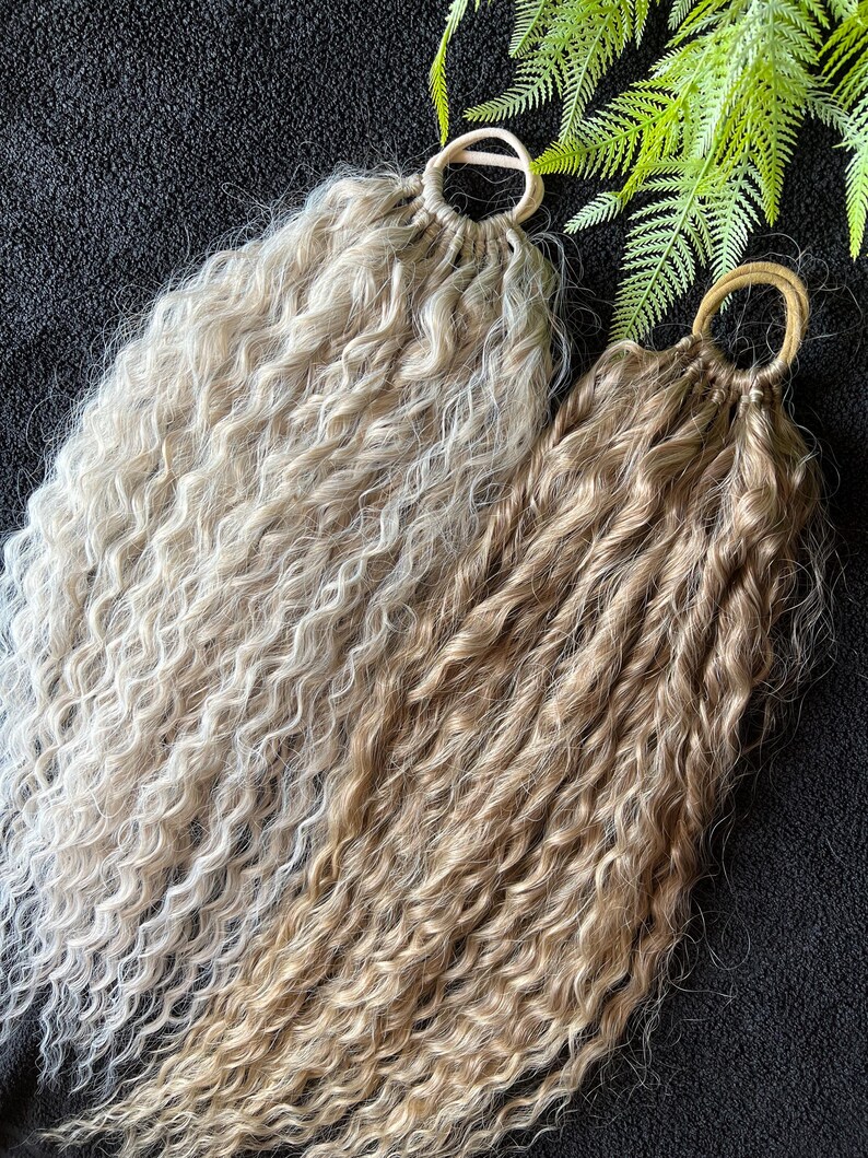 Fantasy Hair Tails With Braids, Dreads / Curls – Reusable Festival Hair ...