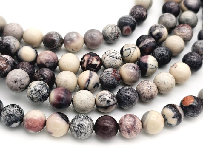 8mm Mexican Porcelain Jasper, Round Natural Gemstone Bead, Terra Rosa ...