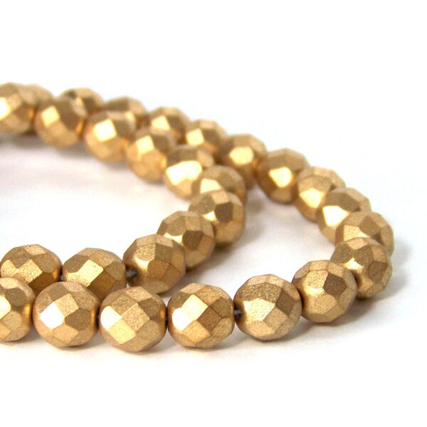 Gold Glass Beads - Etsy