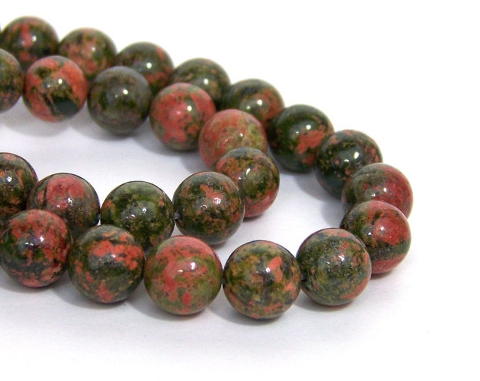 Unakite Beads, 10mm Round Natural Gemstone, HALF Strand 657S - Etsy