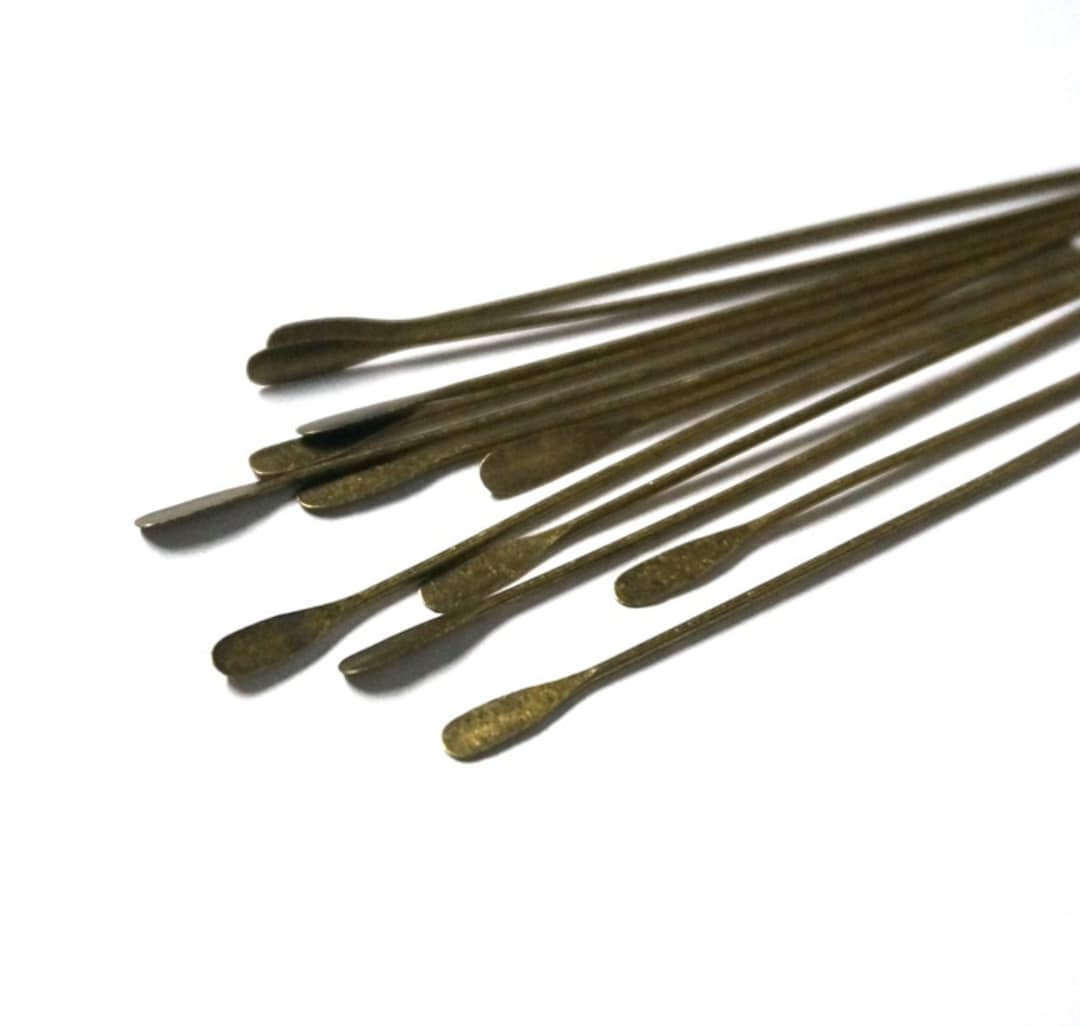 Brass Paddle Pins / Antiqued Gold Head Pins / 2 Inch / 22 Gauge ...